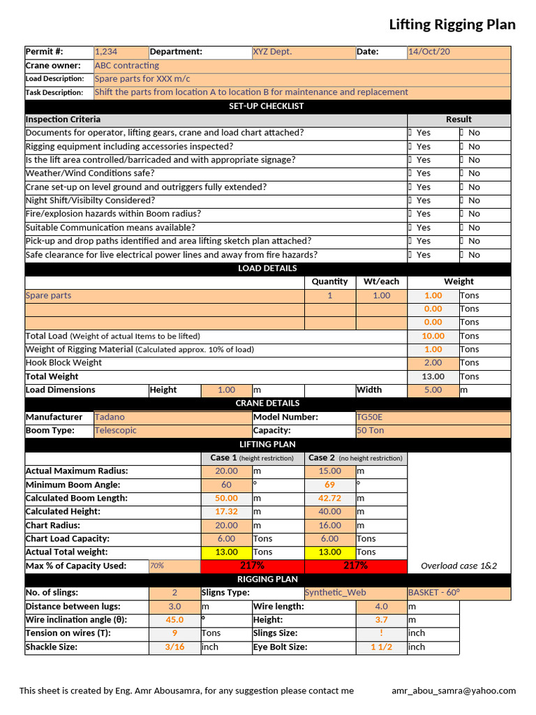 Comprehensive Lifting Rigging Plan | PDF | Crane (Machine)