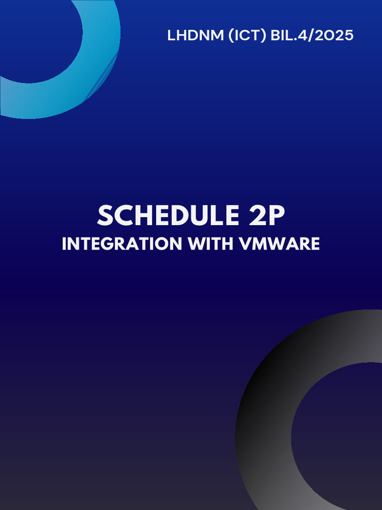 Schedule 2p - Integration With Vmware | PDF