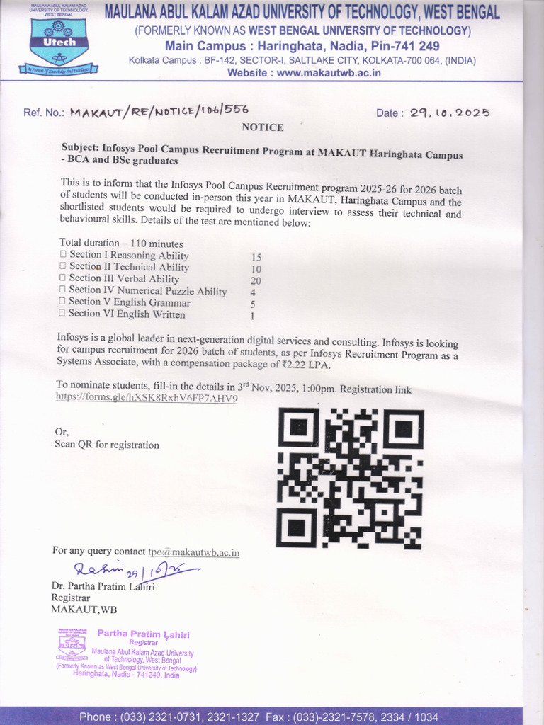 Infosys Notice | PDF