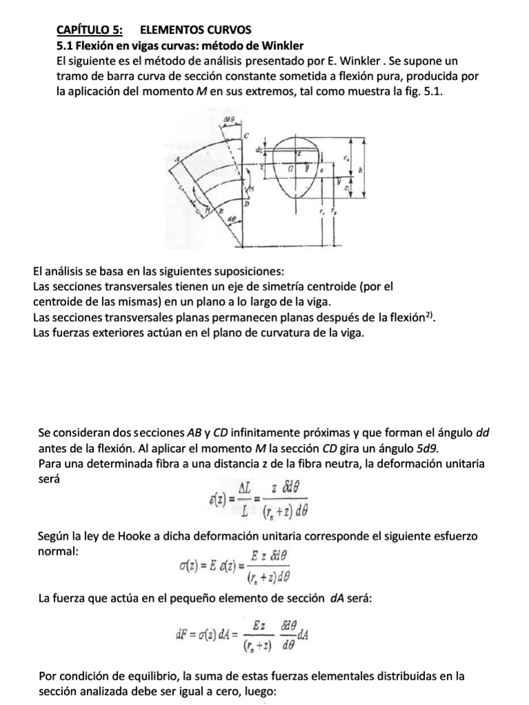 Flexión en Vigas Curvas: Método Winkler | PDF | Viga (Estructura) | Doblar
