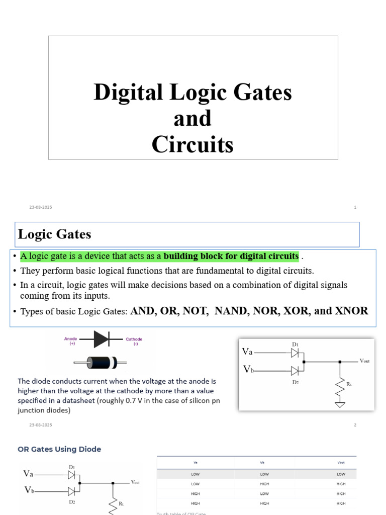 S03 - Digital Logic Gates and Circuits | PDF | Logic Gate | Computer ...