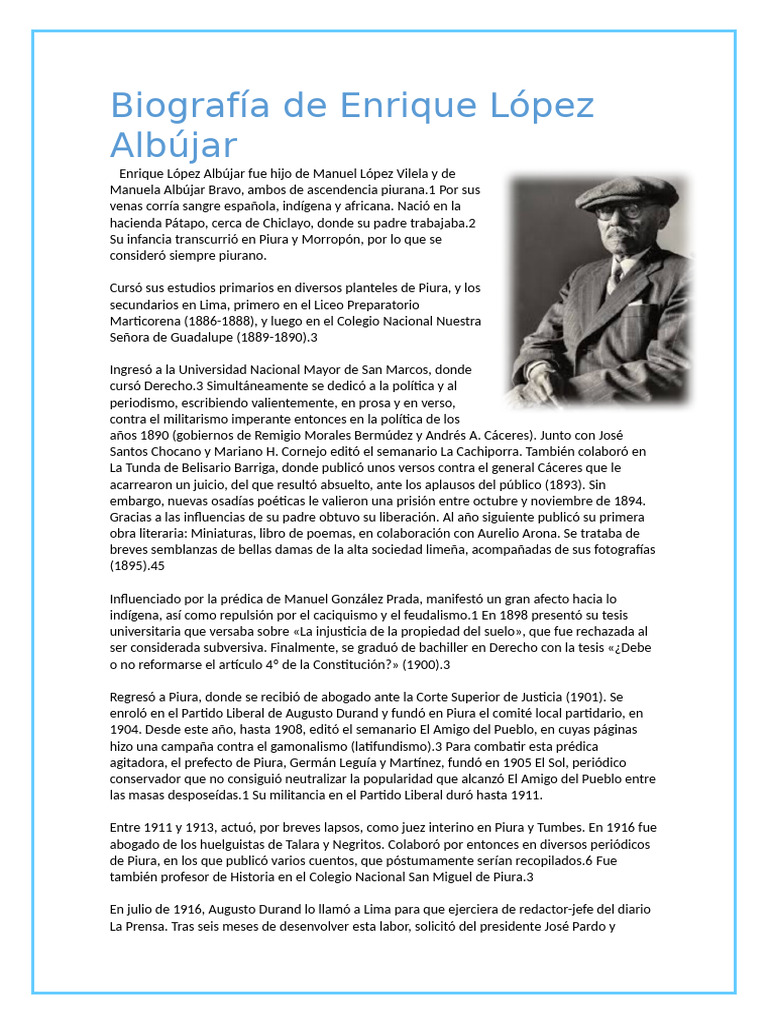 Biografía de Enrique López Albújar | PDF | Perú