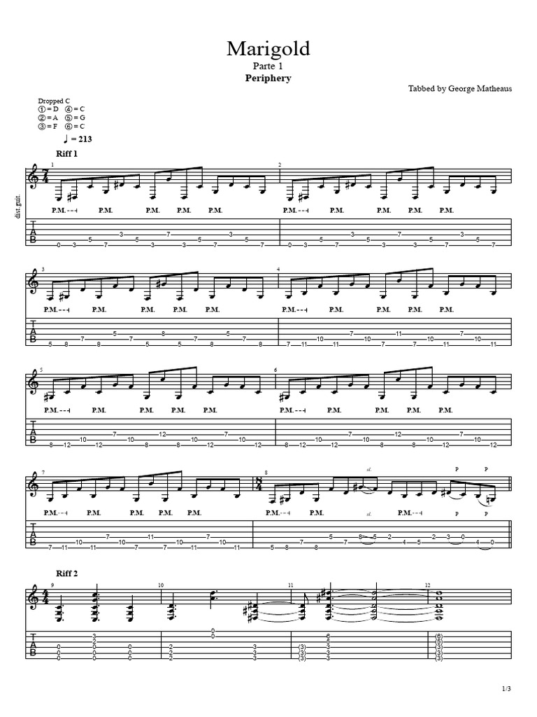 Marigold Guitar Tabs and Riffs Guide | PDF | Musical Notation | Musical ...