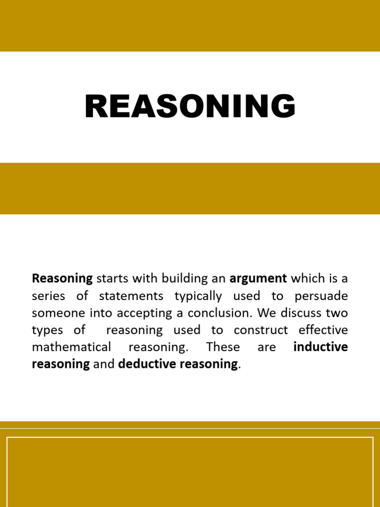 Reasoning | PDF | Inductive Reasoning | Reason