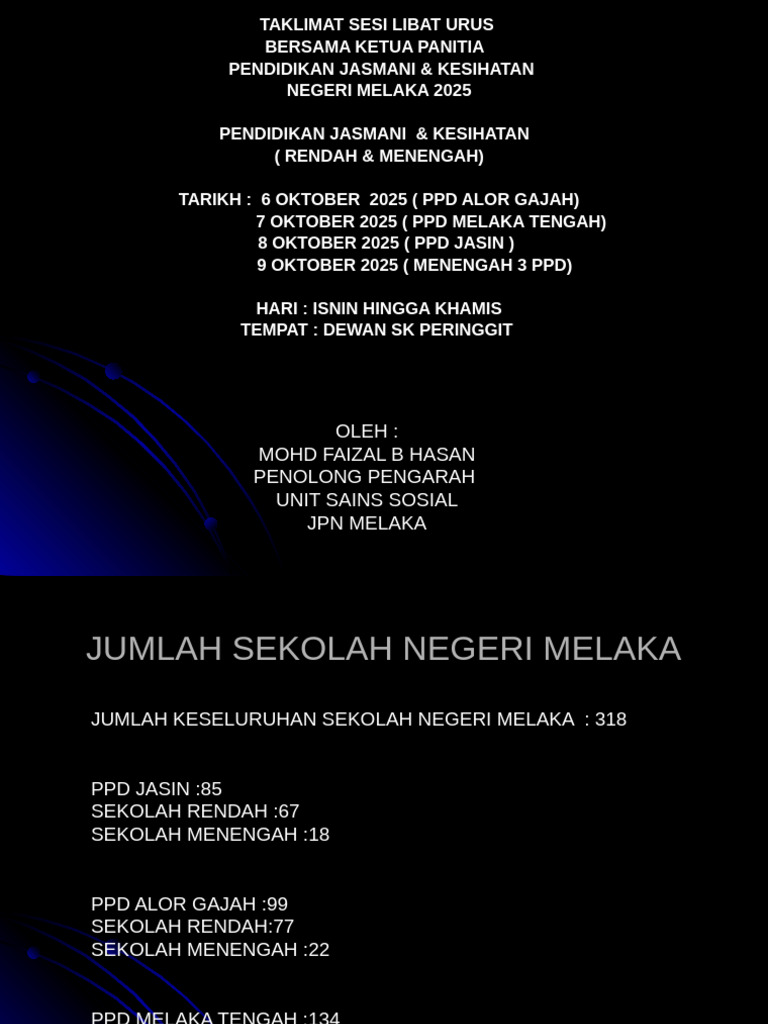 Taklimat Ketua Panitia Subjek PJK, Peers PK, PBD, Segak Bmi, Sistem | PDF