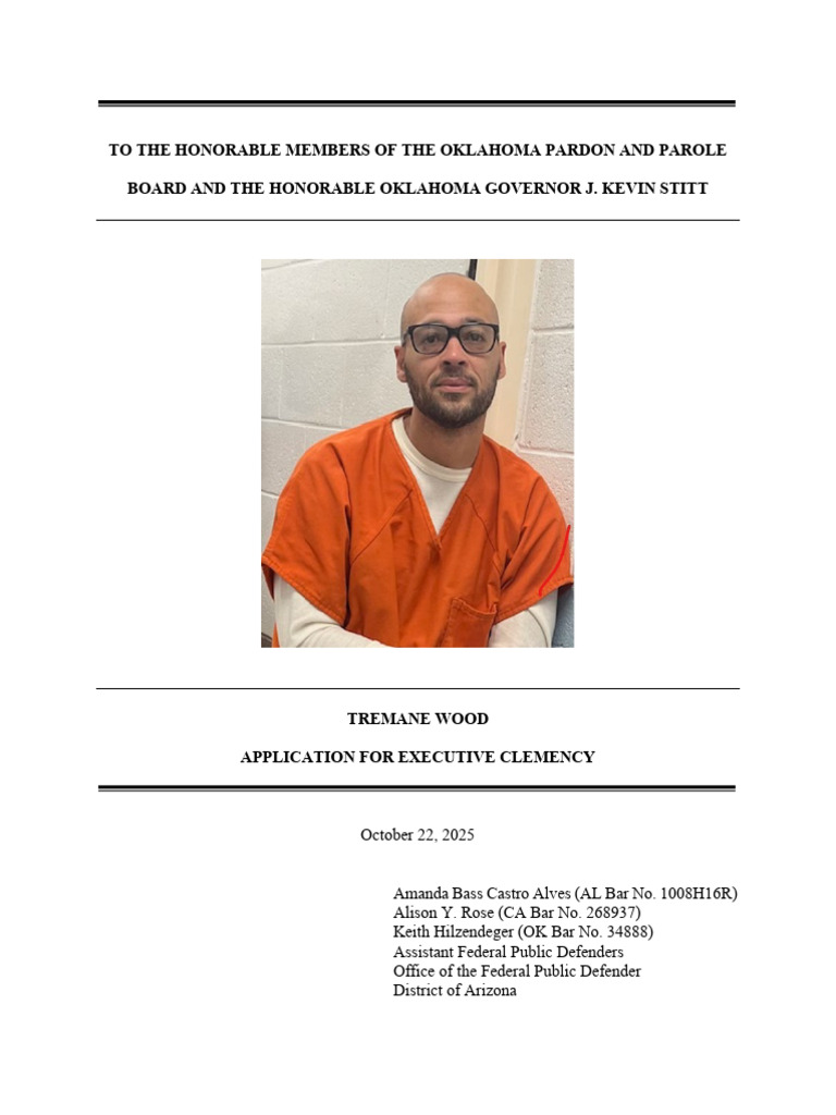 Tremane Wood Clemency Petition | PDF | Strickland V. Washington | Murder