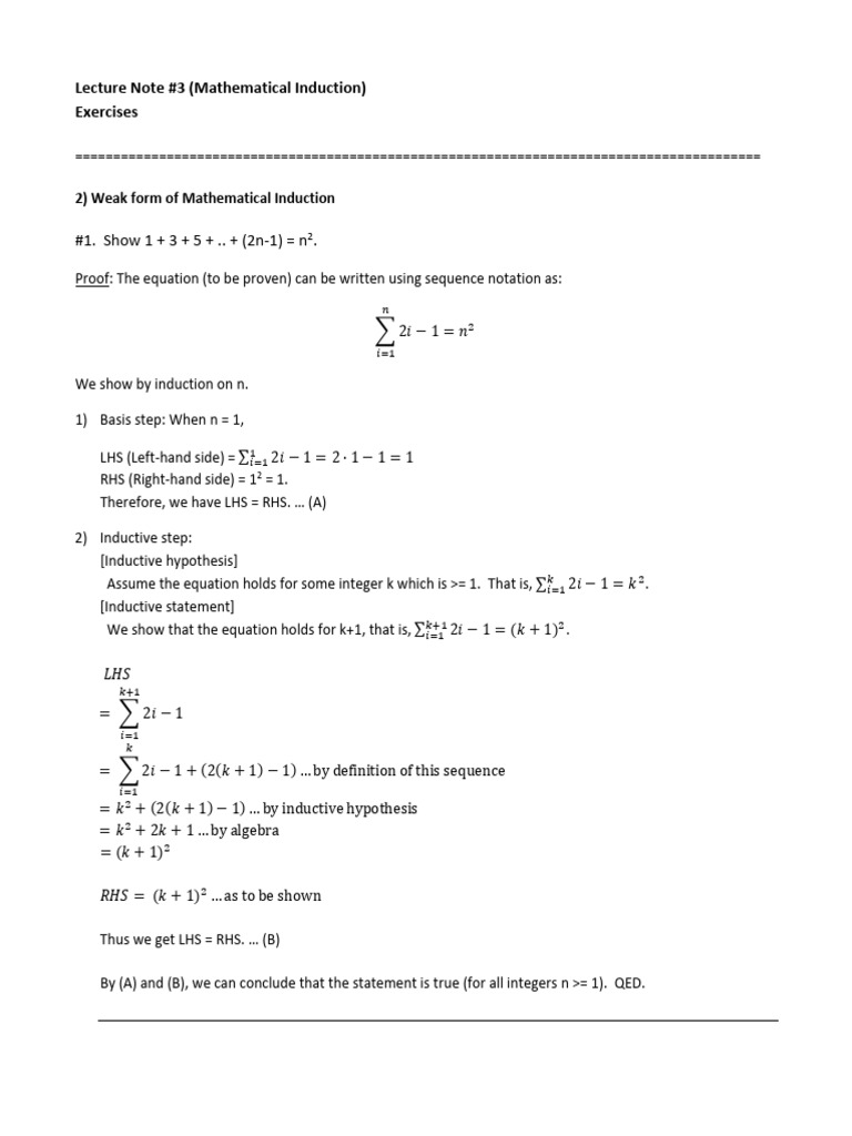 LectureNote 3exercises All | PDF | Mathematical Proof | Mathematical Concepts