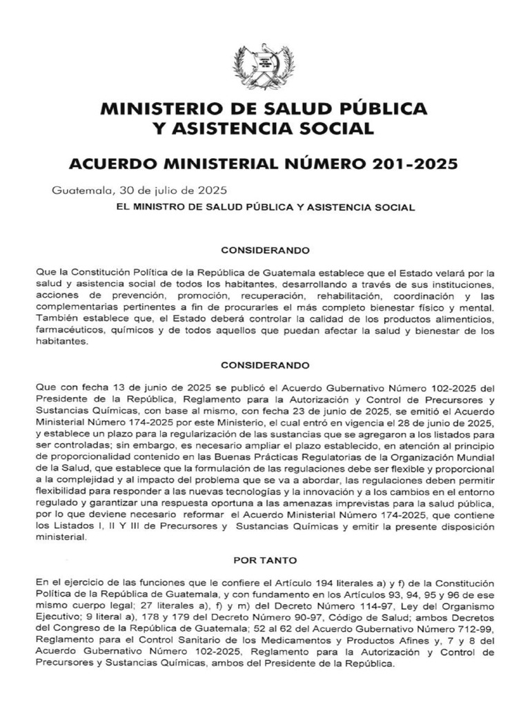Acuerdo Ministerial Mspas 201 2025 | PDF