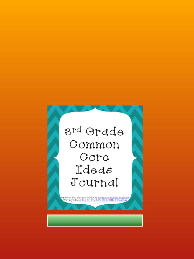 3rd Grade Common Core Standards Journal For Teachersblue Chevron ...