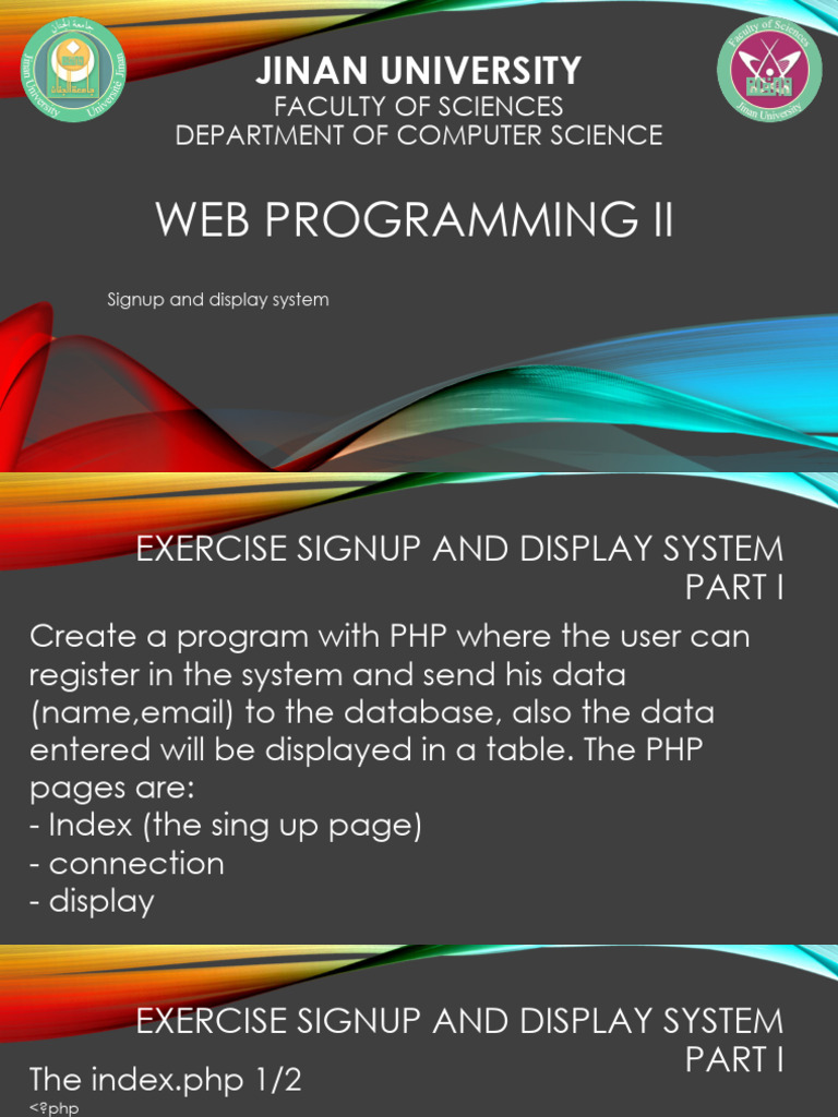 05-06 Web Programming II Signup and Display System-143111 | PDF | Cyberspace | Software