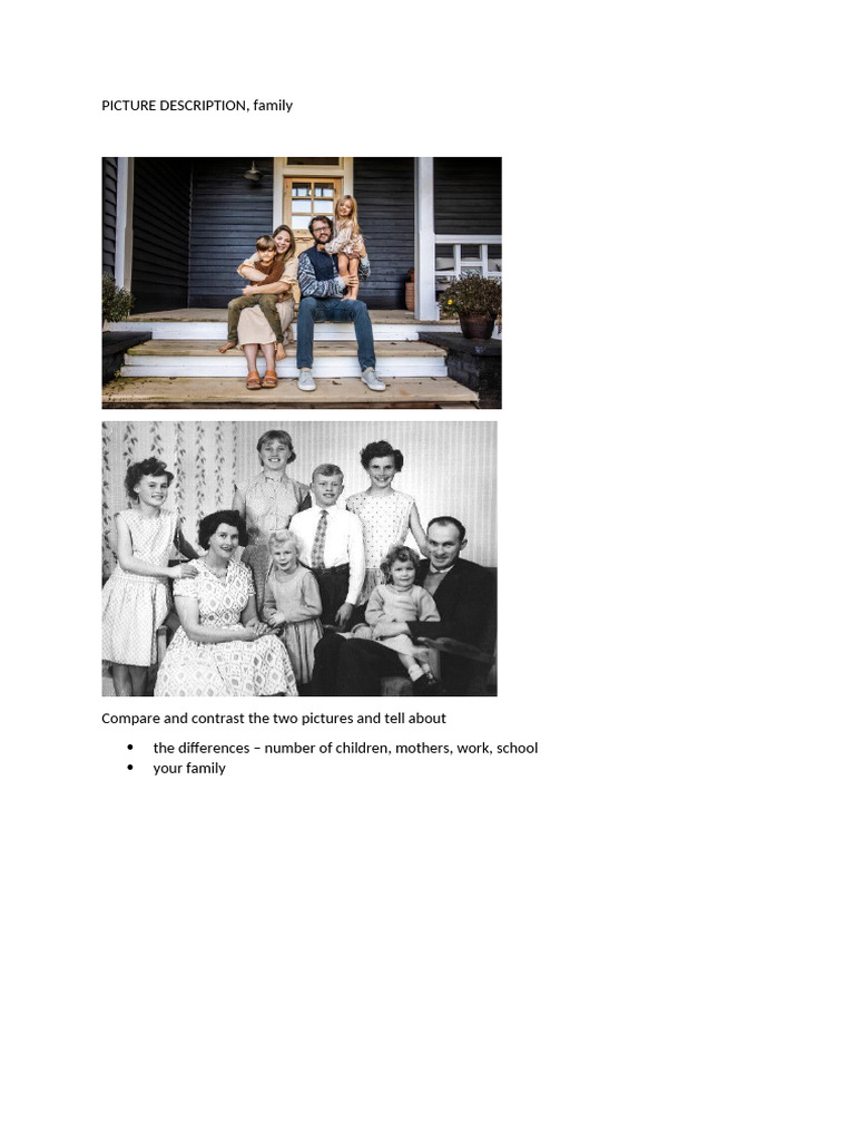Picture Description, Family | PDF