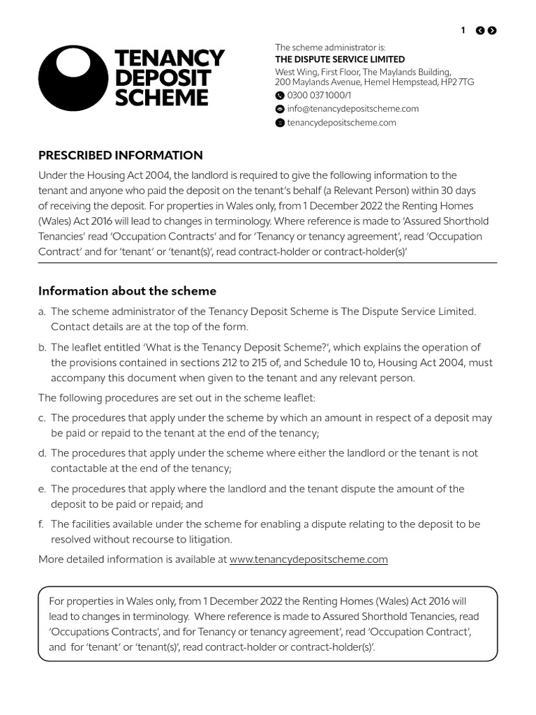 Prescribed Information - G7Un49 | PDF | Leasehold Estate | Lease