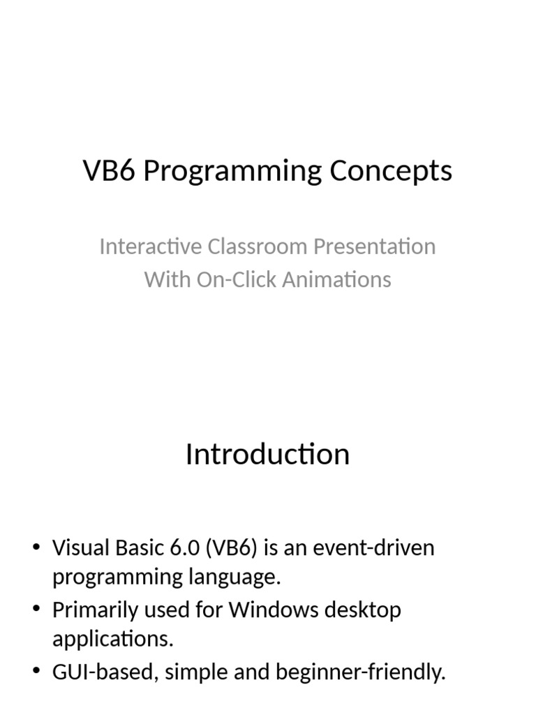VB6 Interactive OnClick Animations | PDF | Object Oriented Programming | Control Flow