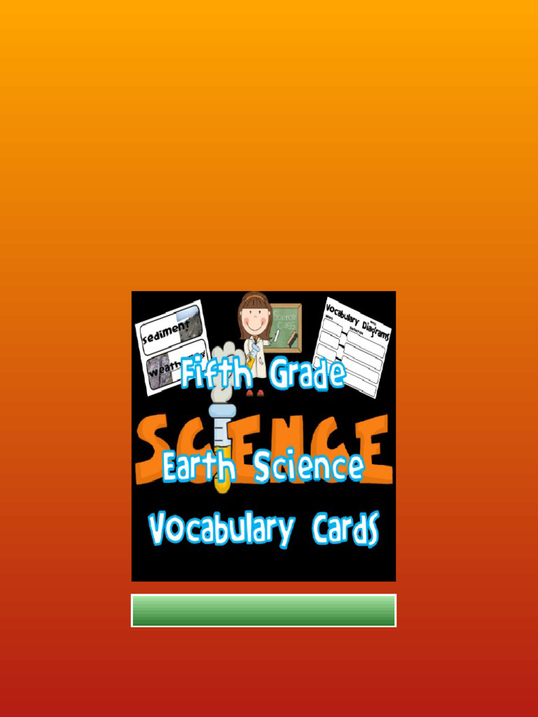 5th Grade Earth Science Vocabulary Cards Teaching The Stars sample | PDF