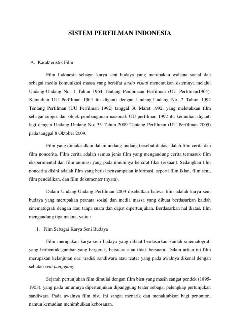 Sistem Perfilman Indonesia | PDF
