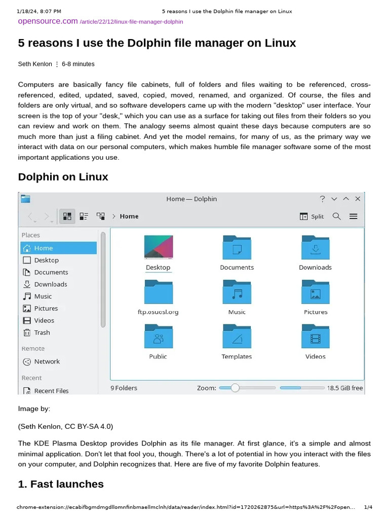5 Reasons I Use The Dolphin File Manager On Linux - Reader View | PDF ...