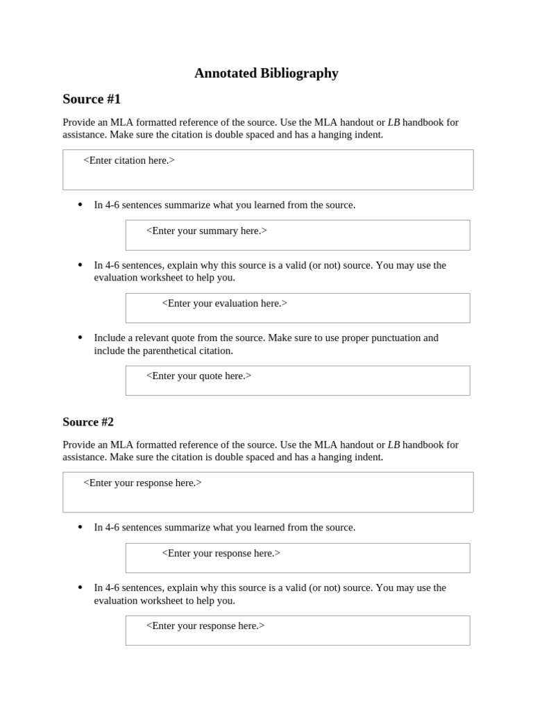 Annotated Bibliography Guidelines | PDF