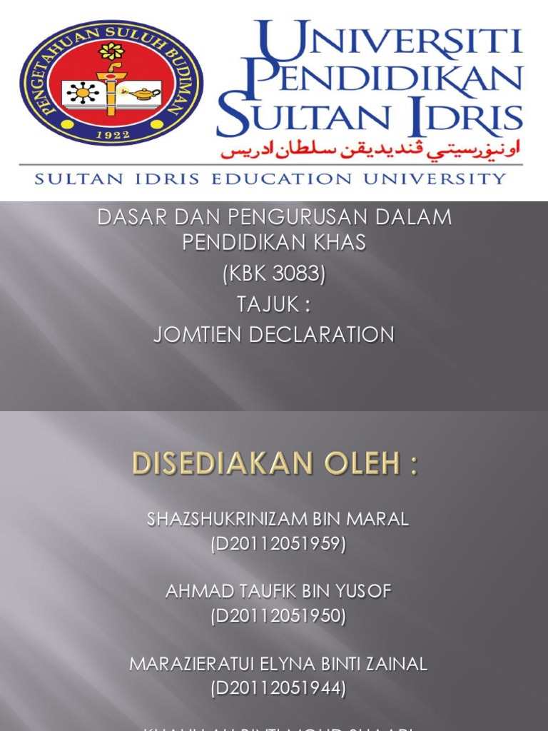 PP Jomtien Declaration | PDF