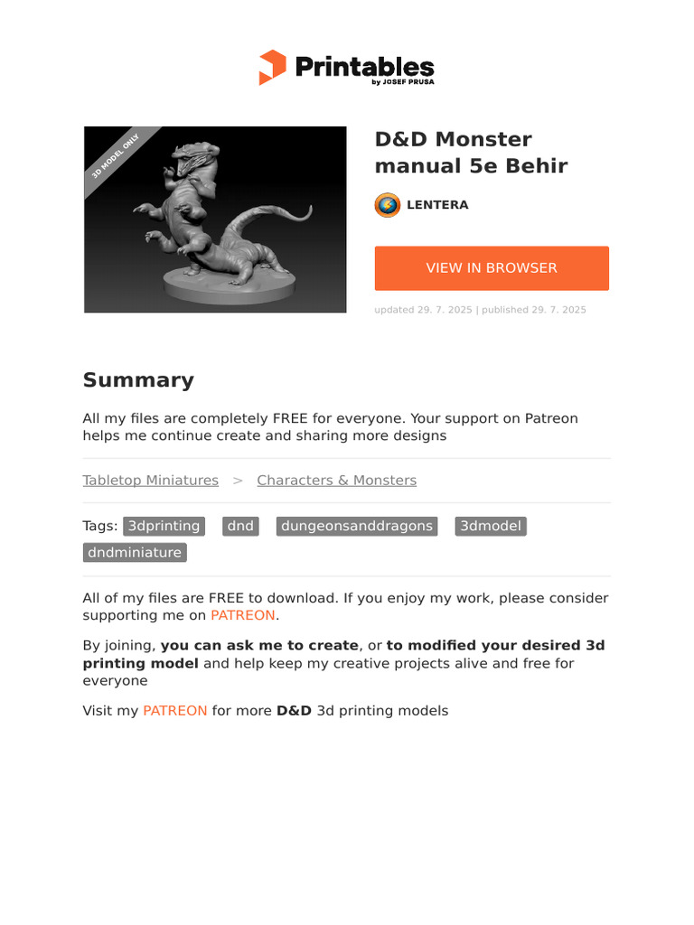 DD Monster Manual 5e Behir | PDF