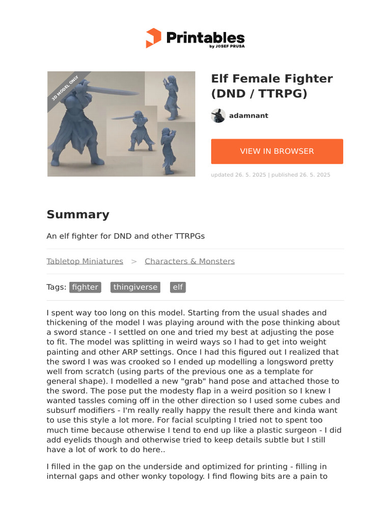 Elf Female Fighter DND TTRPG Afebdae3 Fbb1 4cd2 A7cd 6b760d646548 | PDF
