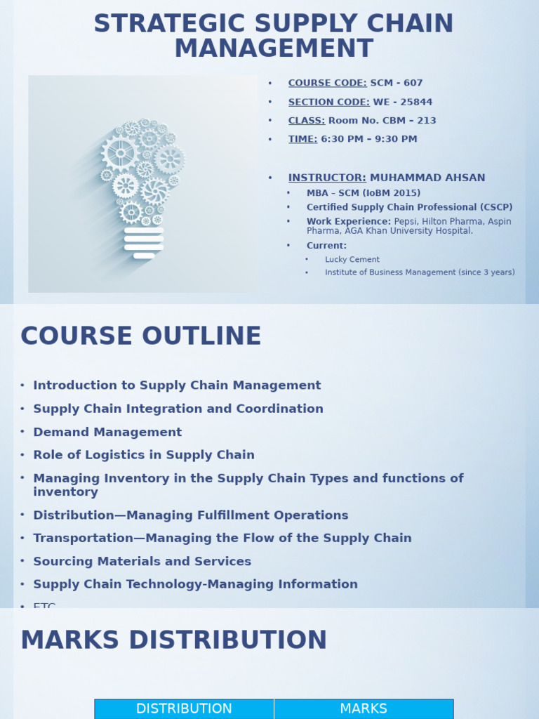 Strategic Supply Chain Management Course | PDF | Supply Chain | Supply ...