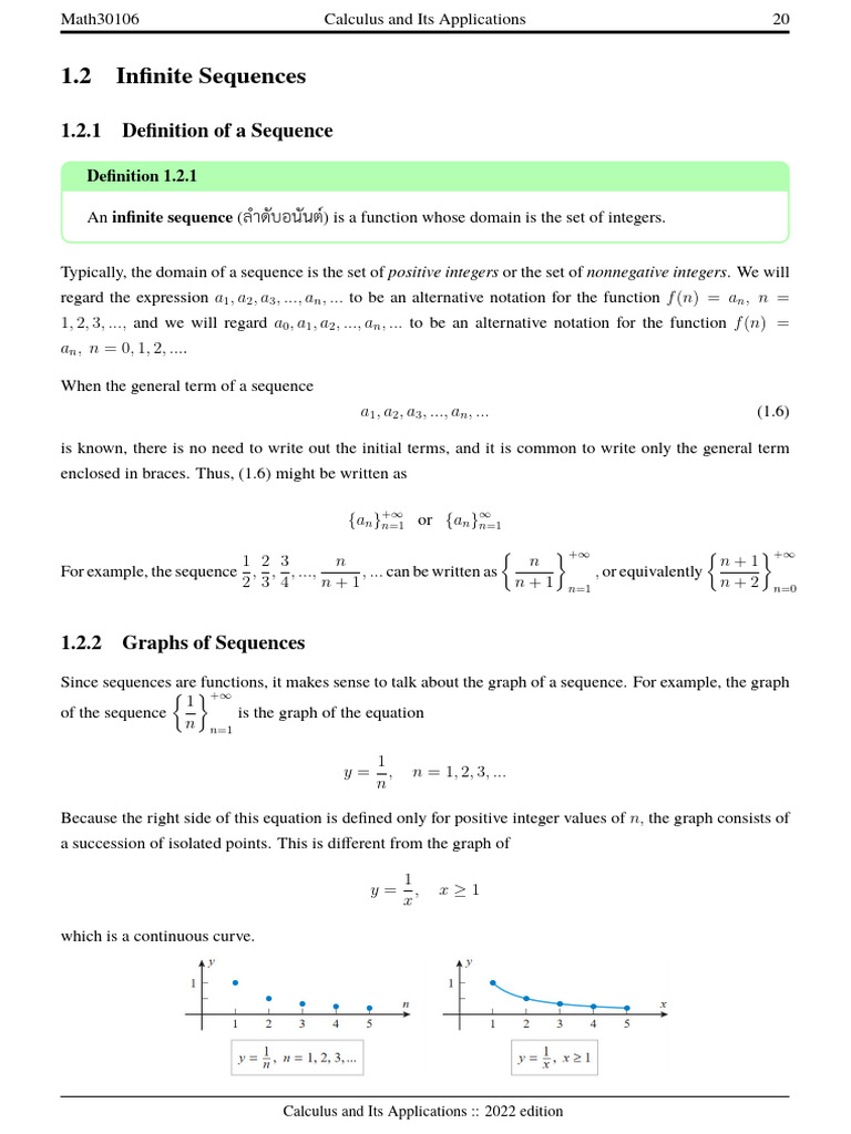 1.2 [S2] Infinite Sequences | PDF | Limit (Mathematics) | Sequence