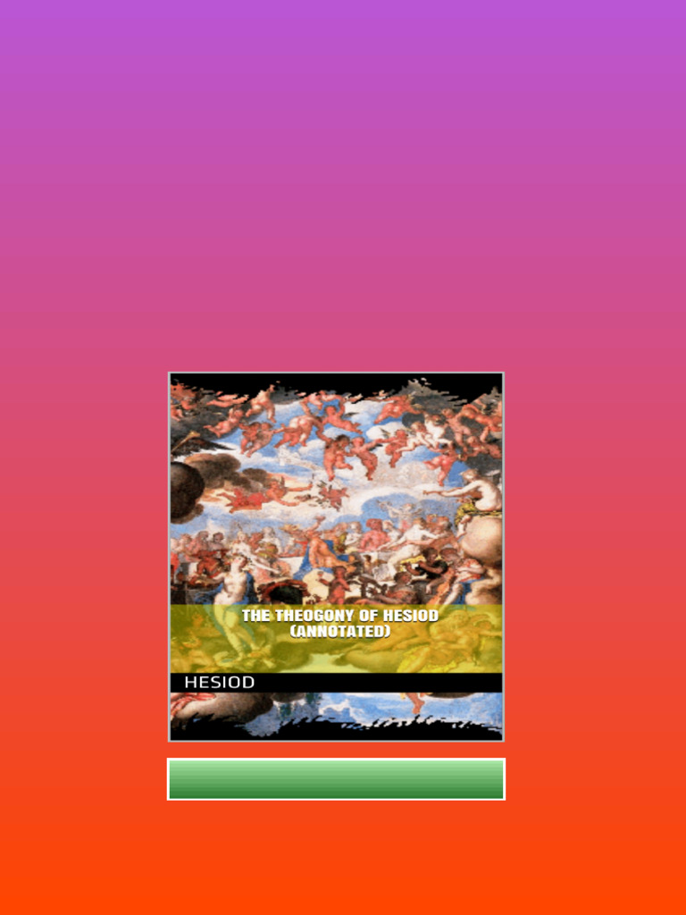 The Theogony Of Hesiod Annotated Greek Classics Book 1 Hesiod available ...