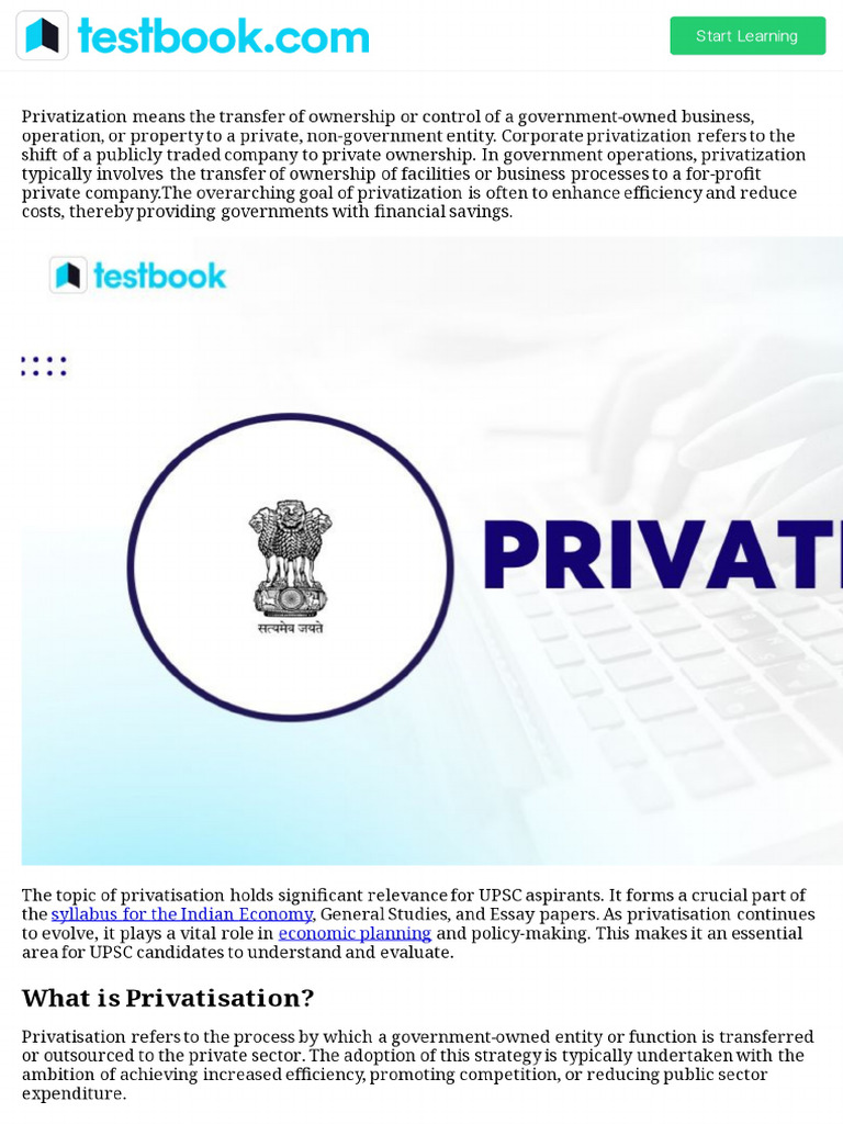 Privatisation in India, Meaning, Process, Objectives, Benefits ...