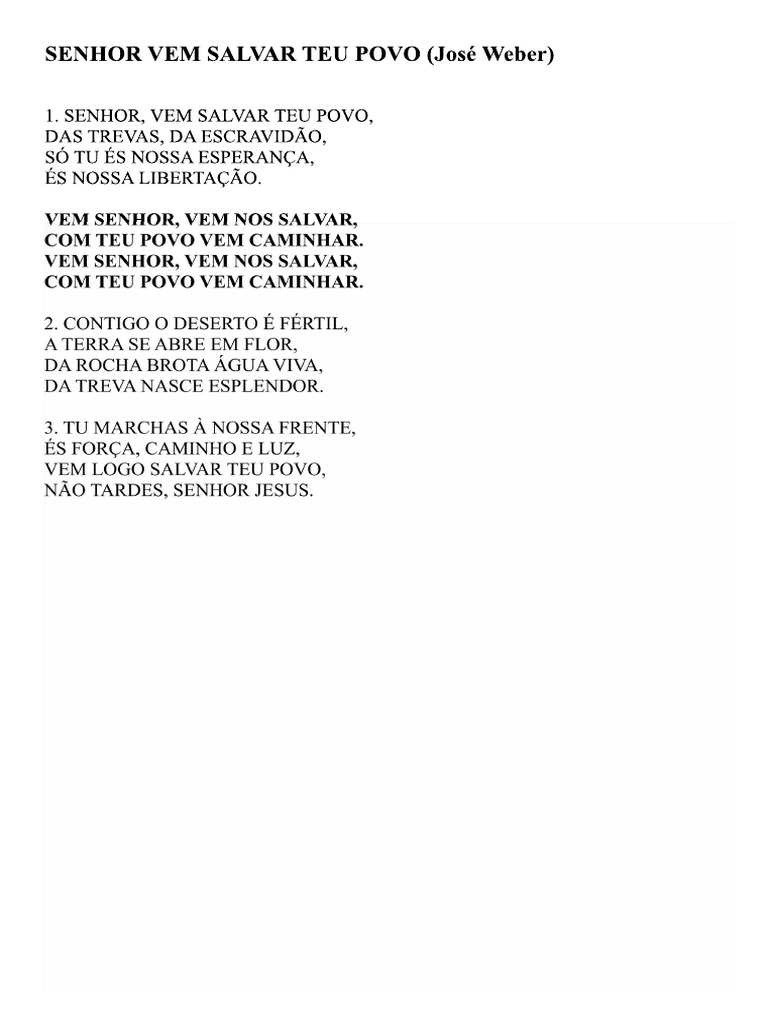 Senhor Vem Salvar Teu Povo | PDF