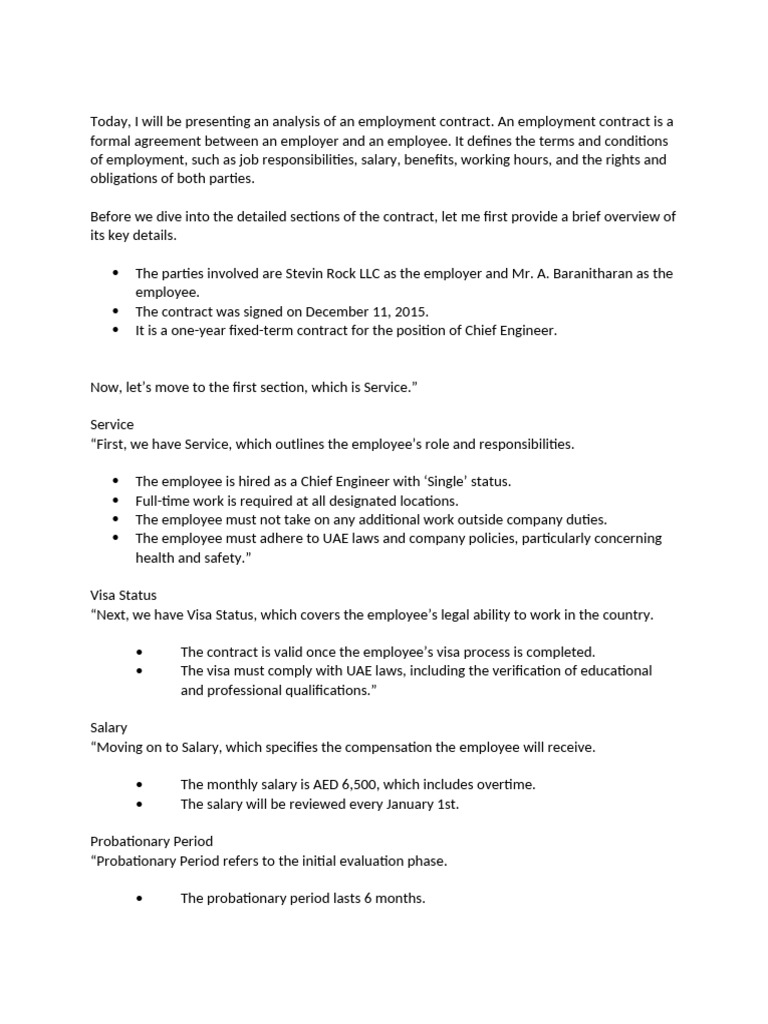 Employment Contract Teks | PDF | Employment | Salary