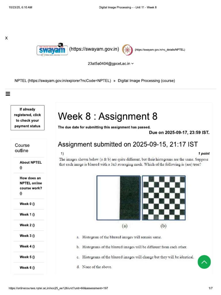 Assignment Week 9-DIP | PDF