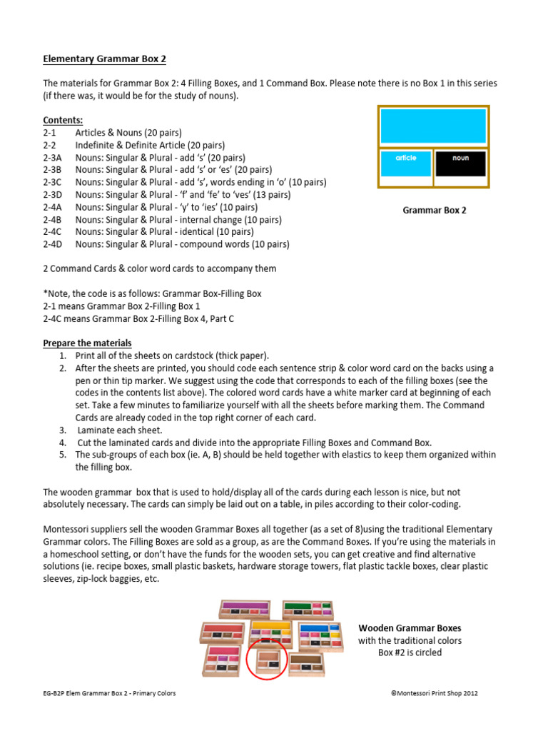 EG-B2P Elem Grammar Box 2 - Primary Colors | PDF | Grammatical Number ...
