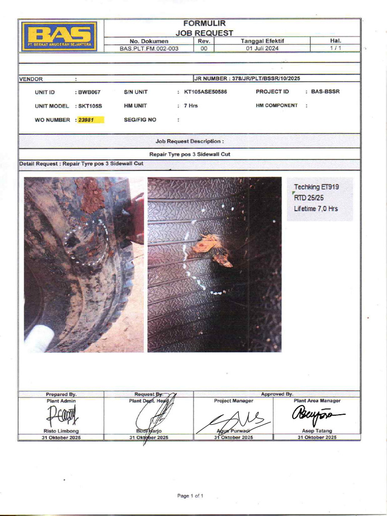 378-Jr-plt-bssr-10-2025 Bwb067 Repair Tyre Pos 3 Sidewall Cut[1] | PDF