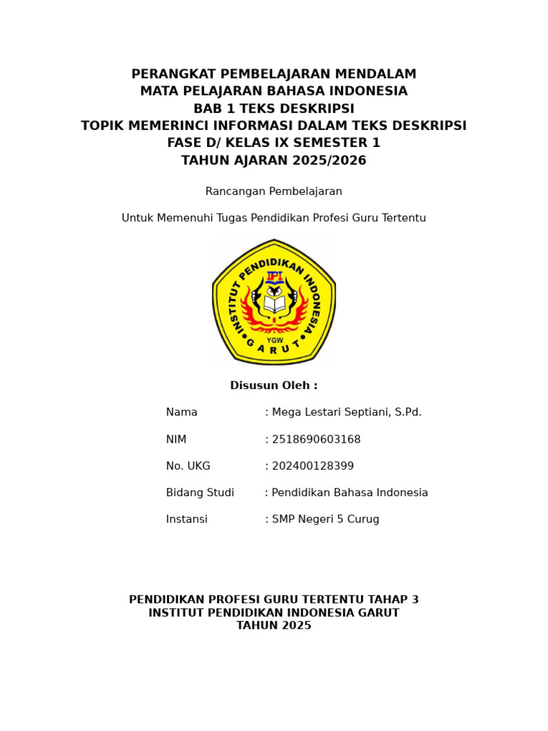 Perangkat Pembelajaran Mendalam - Rian Karyantini - 0392254338 | PDF