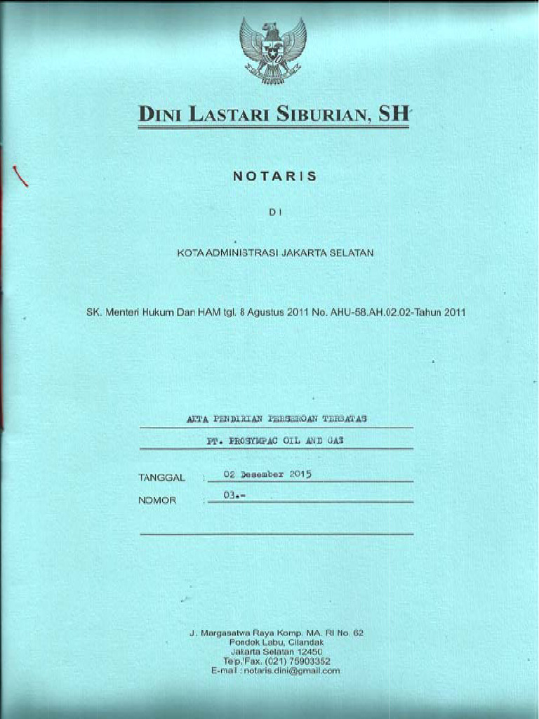 Akta Pendirian POG | PDF