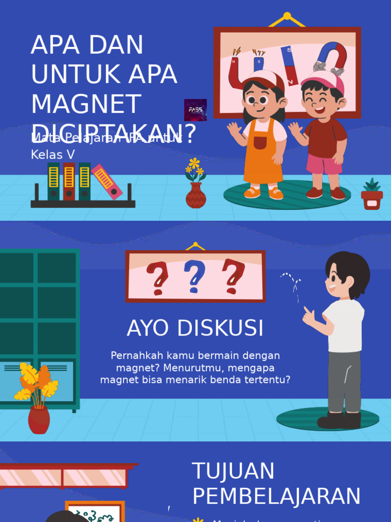 Belajar Manfaat Magnet Presentasi Dalam Biru Ilustrasi | PDF