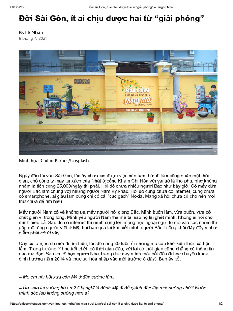 !Vixi Bs Lê Nhàn_ Đời Sài Gòn, Ít Ai Chịu Được Hai Từ _giải Phóng_ – Saigon Nhỏ | PDF