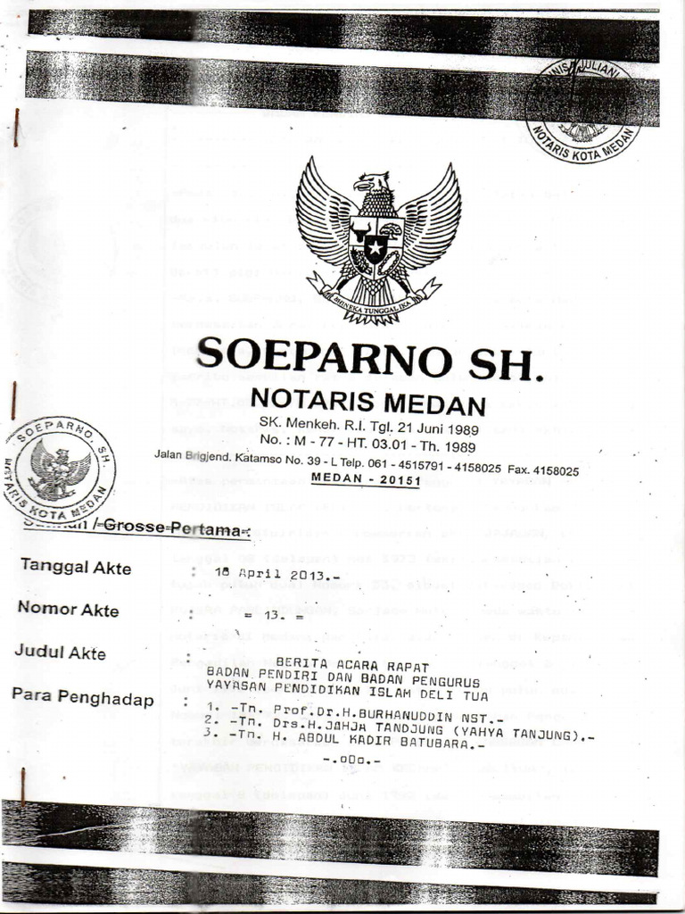 Akta Notaris Lengkap | PDF