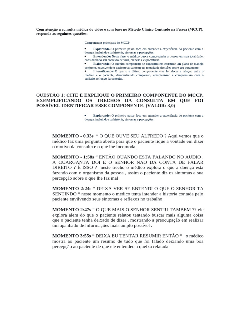 Método Clínico Centrado na Pessoa: MCCP | PDF