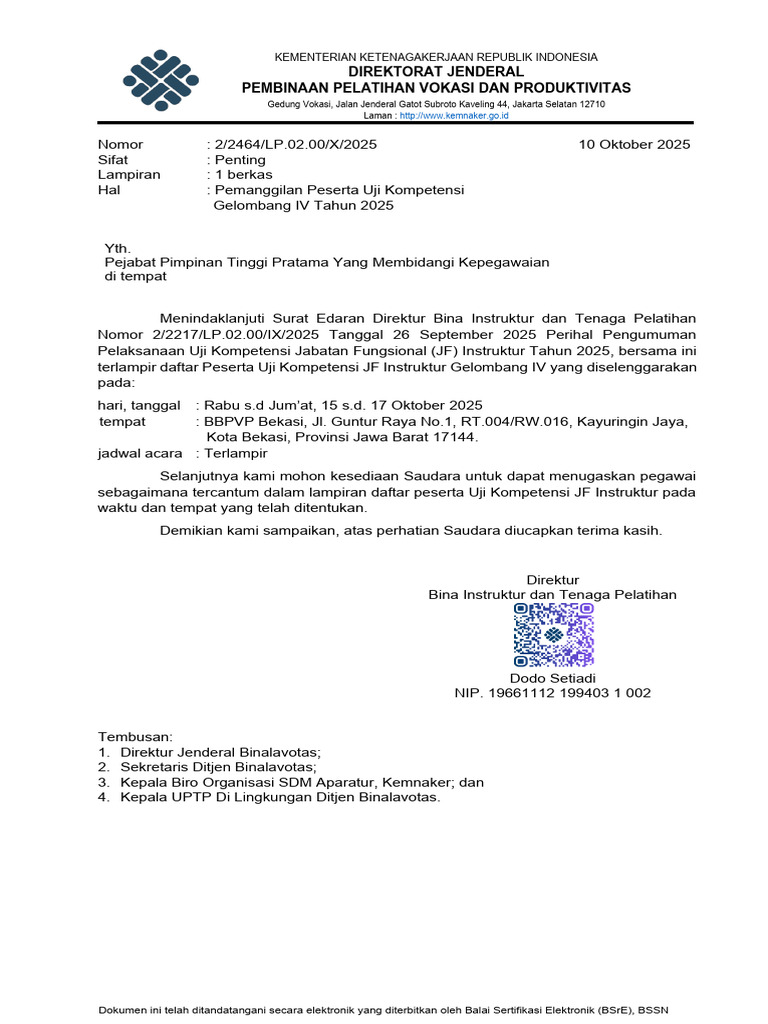 Contoh Surat Pemanggilan | PDF