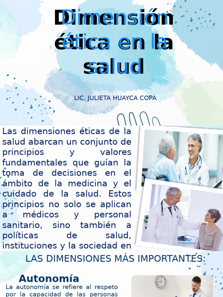 Dimensión ética en la salud tema 2 | PDF