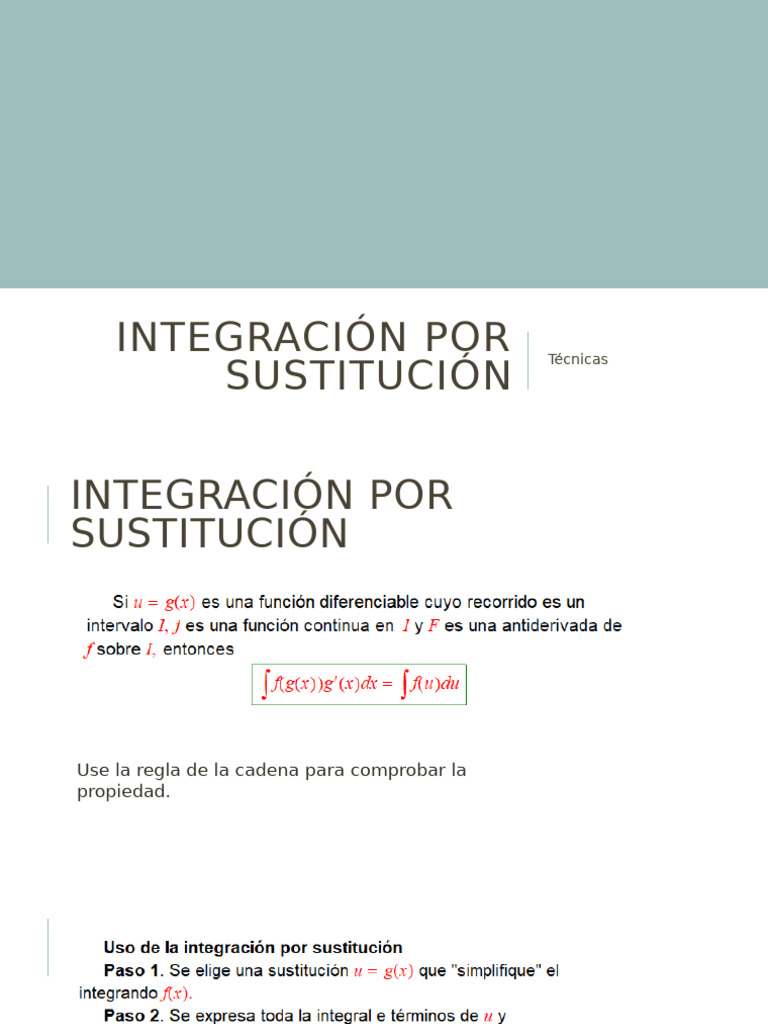 Integración Por Sustitución | PDF