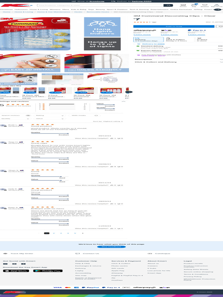 3M Command Decorating Clips - Clear - Kmart | PDF