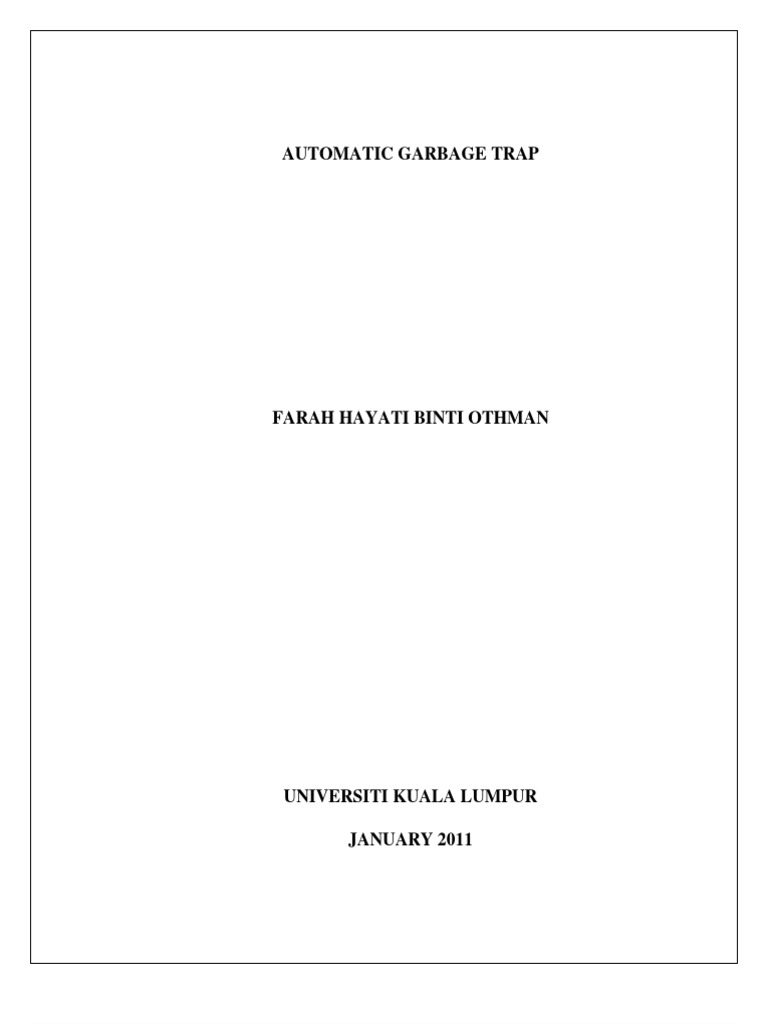 Automatic Garbage Trap | Download Free PDF | Microcontroller | Pic ...