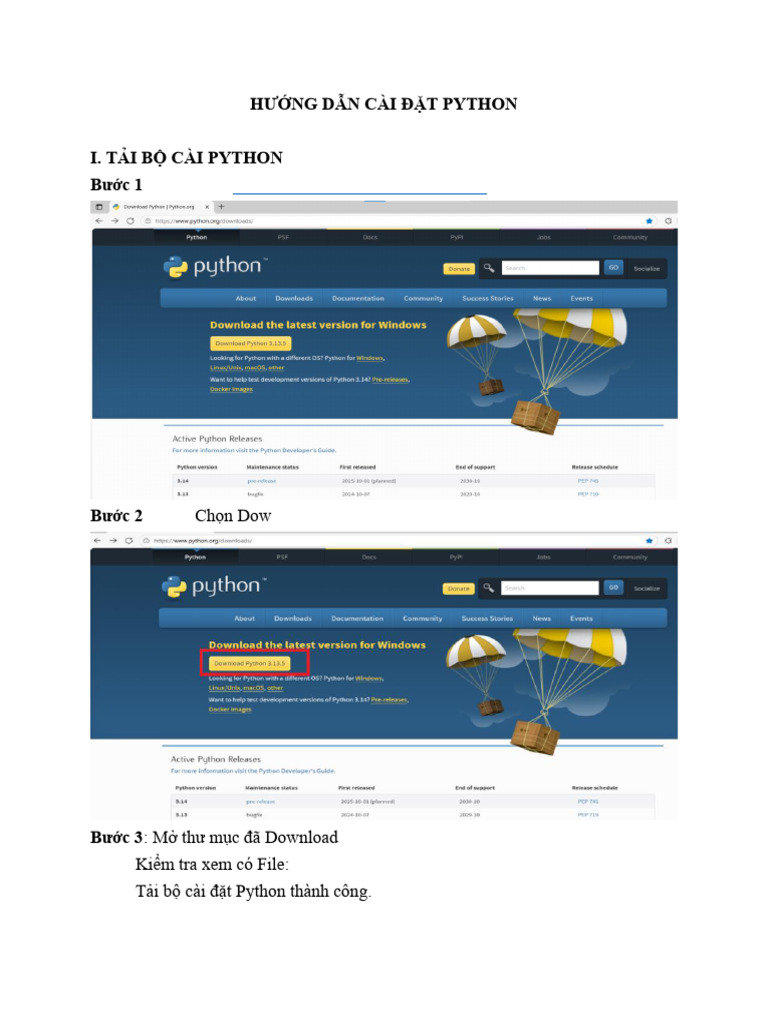 Huong Dan Download, Cai Dat Python 20250712 | PDF