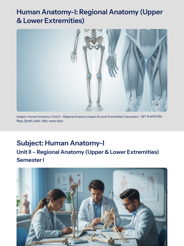 Human Anatomy I Regional Anatomy Upper and Lower Extremities | PDF ...