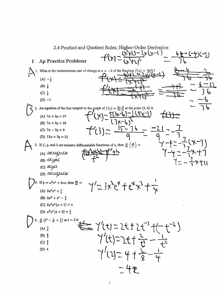 AP Calculus HW | PDF
