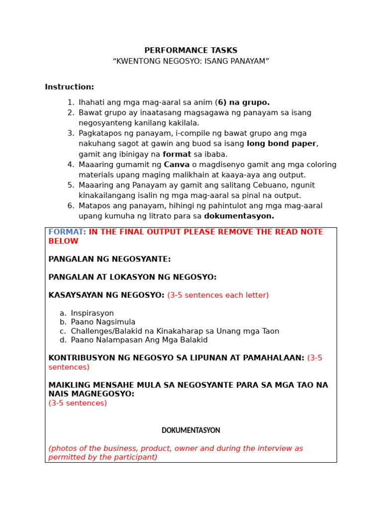 Performance Task AP - Panayam o Interview | PDF