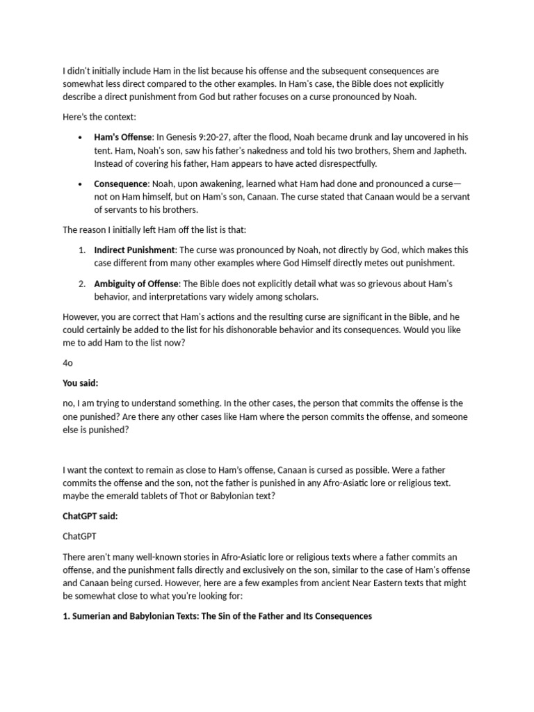 Did Ham Commit An Offense To Noah | PDF | Noah | Religious Belief And ...