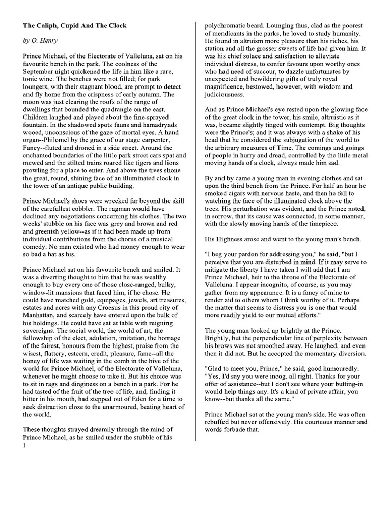 Caliph Cupid and Clock | PDF